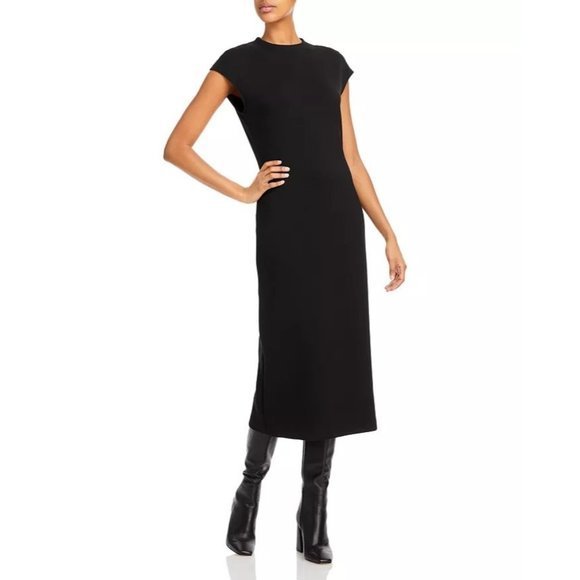 Theory | Dresses | Theory Cap Sleeve Midi Dress In Blacknavy Medium ...